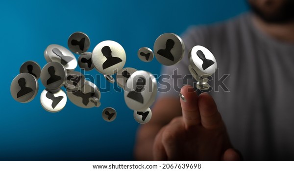 3d Rendering Group Floating Black People Stock Photo 2067639698 ...