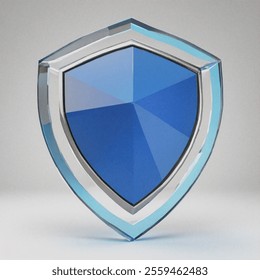 Futuristic Vector-style Image Pixelated Blue Shield AI-generated image ...