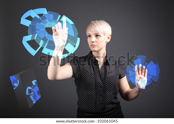 3d Technical Drawing Technology Concept Girl Stock Photo 102061045 ...