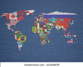 3d World Map Stock Photo 615658478 | Shutterstock