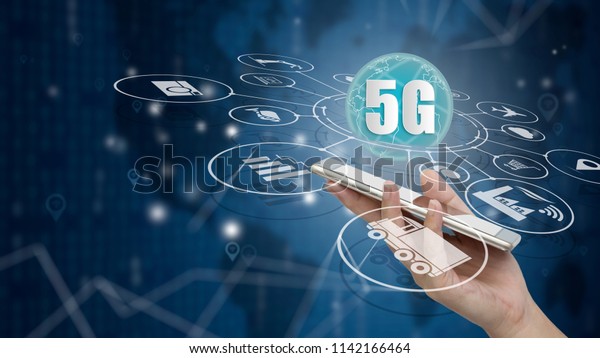 5g Network Wireless Systems Internet Things Stock Photo 1142166464 ...
