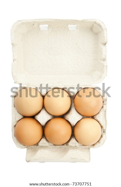 6 Eggs Box Isolated On White Stock Photo 73707751 | Shutterstock