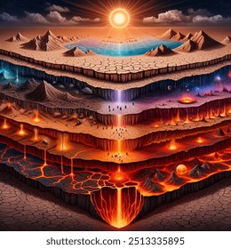 7 Layers Dryness Hell Landscape AI-generated image 2513337745 ...