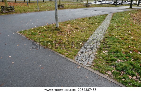 Abbreviation Rectangularly Connected Park Paths That Stock Photo ...