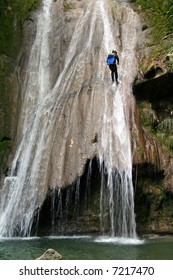 Abseiling Down Waterfall Stock Photo 7217470 | Shutterstock