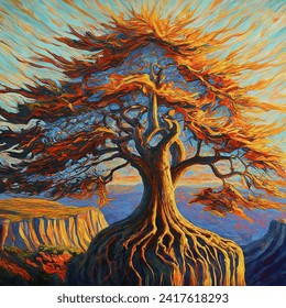 Painted Birch Tree Van Gogh Style AI-generated image 2470403571 ...