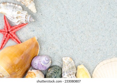 Abstract Background Made Shells On Sand Stock Photo 233080807 ...