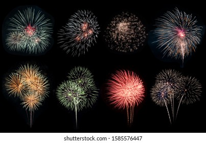 Abstract Colored Firework Objects Variety Colors Stock Photo 1585576447 ...