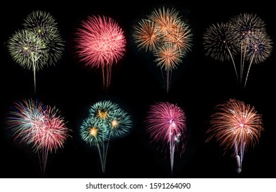 Abstract Colored Firework Objects Variety Colors Stock Photo 1591264090 ...
