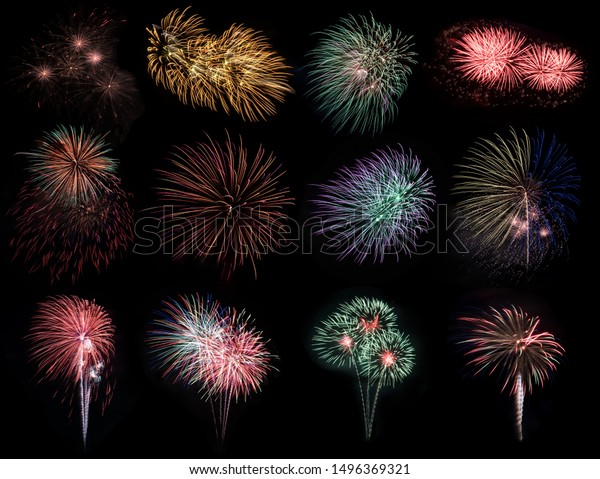 Abstract Colored Firework Objects Variety Colors Stock Photo (Edit Now ...