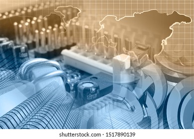 Abstract Computer Background Electronic Device Map Stock Photo ...