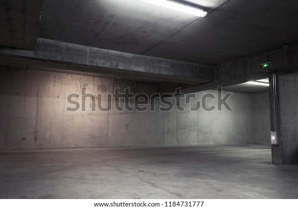 Abstract Empty Garage Interior Background Concrete Stock Photo (Edit ...