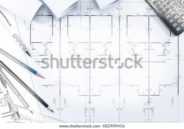 Abstract Engineering Drawings Background Blank Your Stock Photo ...