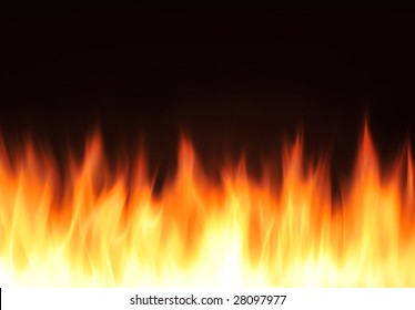 Realistic Flame Yellow Fire On Black Stock Vector (Royalty Free) 1523453804