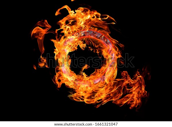 Abstract Flame Ring Floating Dark Stock Photo 1661321047 | Shutterstock