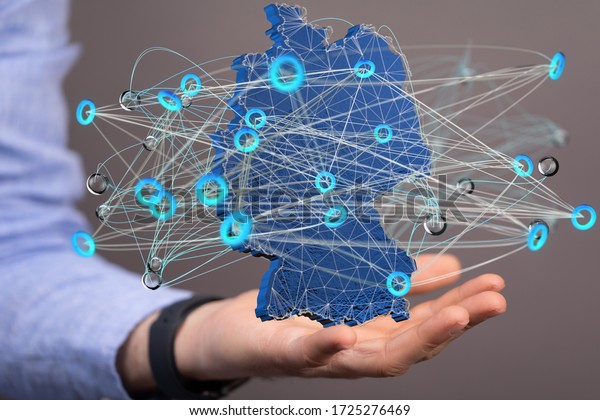 Abstract Germany Map Network Internet Global Stock Photo 1725276469 ...