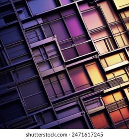 Abstract Grids Patterns Metallic Chrome Color AI-generated image ...