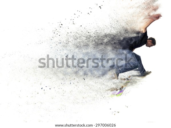 Abstract Pixelated Design Boy Practicing Jumping Stock Photo 297006026 ...