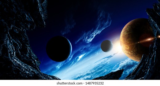 Abstract Planets Space Background Stock Photo 1487935232 | Shutterstock