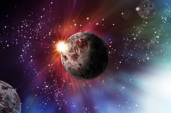 Starfield in deep space many light years far from the earth elements of ...