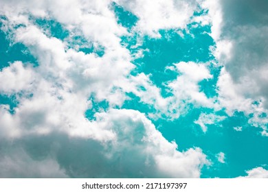 Abstract Turquoise Sky Background Clouds Wallpaper Stock Photo ...