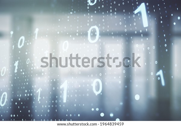 Abstract Virtual Binary Code Sketch On Stock Photo 1964839459 ...