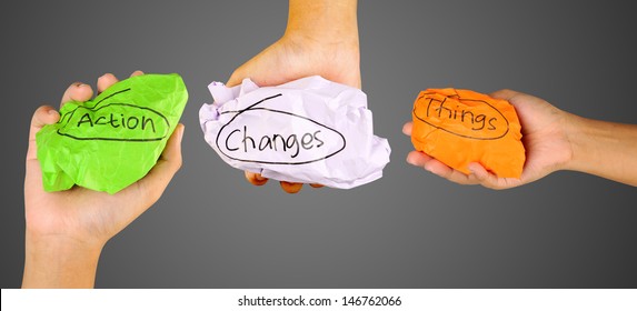 Action Changes Things Concept Human Hands Stock Photo 146762066 ...