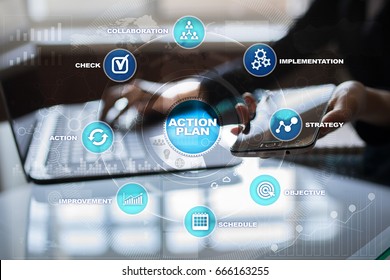 Action Plan On Virtual Screen Planning Foto Stok 700986067 | Shutterstock