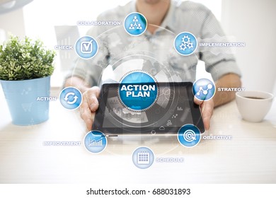 Action Plan On Virtual Screen Planning Foto Stok 688031893 | Shutterstock