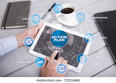 Action Plan On Virtual Screen Planning Foto Stok 722516845 | Shutterstock