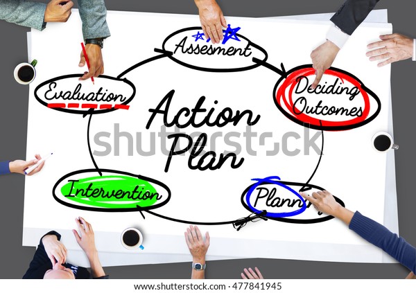 Стоковая фотография 477841945: Action Plan Workflow Process Diagram ...