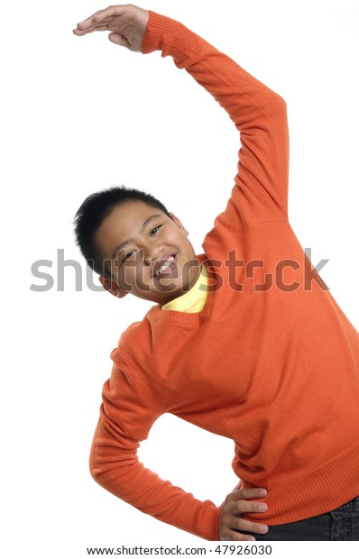 Active Boy Exercising Isolated On White Stock Photo 47926030 | Shutterstock