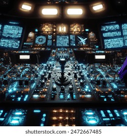 Industrial Cyberpunk Futuristic Control Room Sci-fi AI-generated image ...