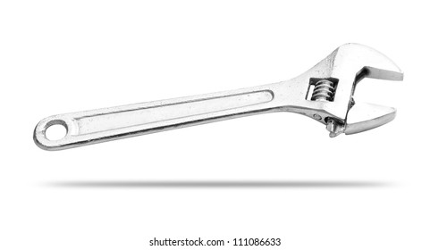 Vector Adjustable Wrench Spanner Silhouette On Stock Vector (Royalty ...