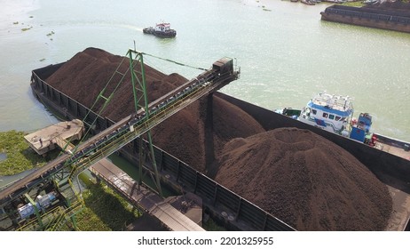 Aerial View Activity Loading Coal Into Stock Photo 2201325955 ...