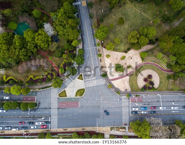 Aerial View Downtown Intersection Stock Photo 1913166376 | Shutterstock