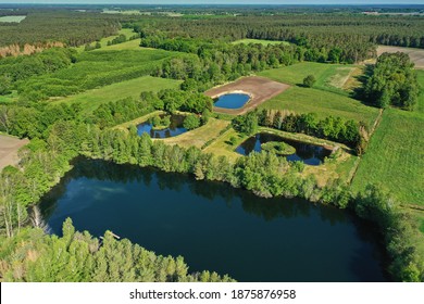 Aerial View Large Rectangular Pond Front Stock Photo 1875876958 ...
