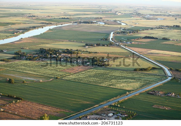 Aerial View Patchwork Farm Fields Stock Photo 206731123 | Shutterstock