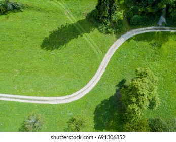 Aerial View Path Through Fields Stock Photo 691306852 | Shutterstock