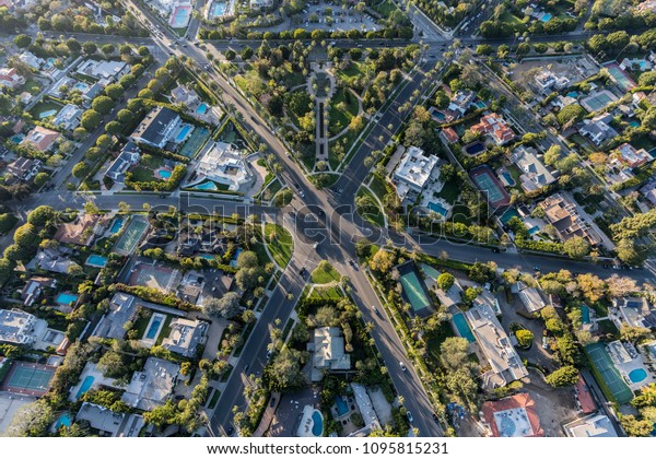 Aerial View Six Way Intersection N Stock Photo (Edit Now) 1095815231