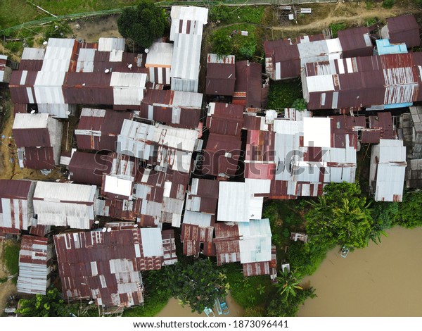 Aerial View Typical Crowded Poor Shed Stock Photo 1873096441 | Shutterstock