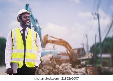 African Engineer Man Architect Construction White Stock Photo ...