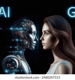 Ai Side Face Looking Human Side AI-generated image 2480247289 ...