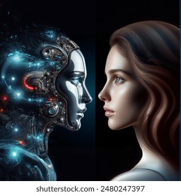 Ai Side Face Looking Human Side AI-generated image 2480247289 ...