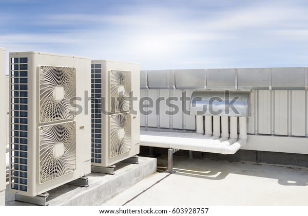 Air Compressor Air Condenser Unit Located Stock Photo (Edit Now) 603928757