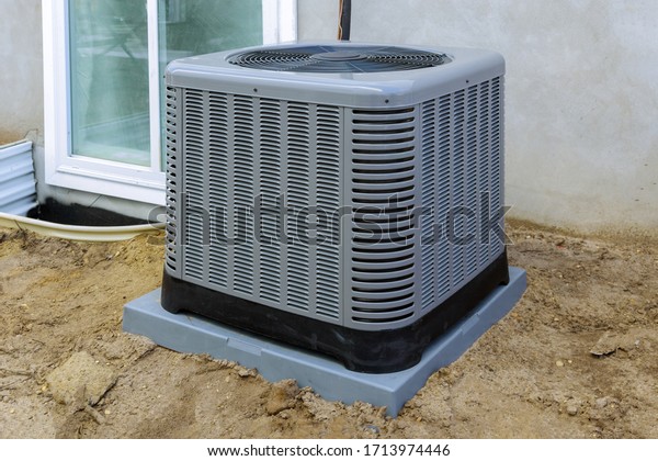 Air Conditioning System Unit Installed Outside Stock Photo 1713974446 ...