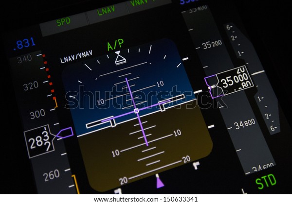 Airplane Instruments Primary Flight Display Stock Photo 150633341 ...
