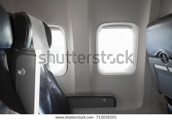 Airplane Interior Cabine Windows Empty Passengers Stock Photo 713058205 ...