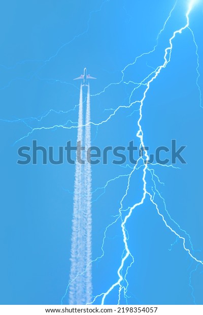 Airplane Sky Thunder Lightning Stock Photo 2198354057 | Shutterstock