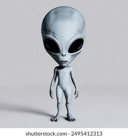 Grey Alien Staring Directly Large Black AI-generated image 2396694025 ...